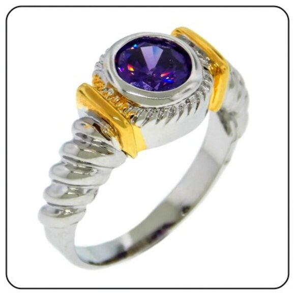 Kimi Elizabeth | Jewelry | Twotone Amethyst Ring | Poshmark